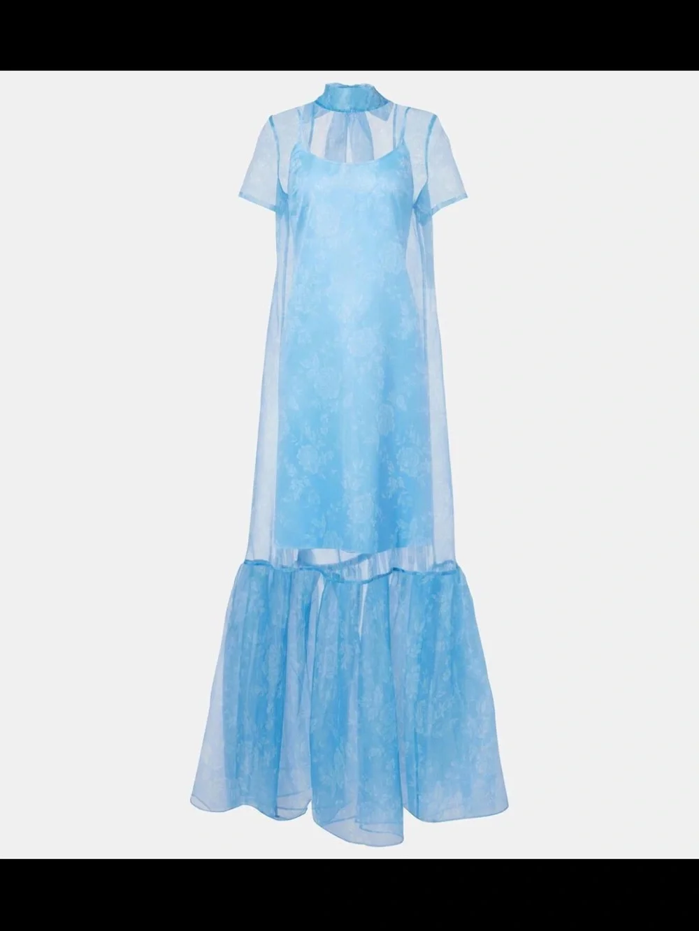 STAUD | Dresses | Staud Calluna Floral Organza Maxi Dress Blue Rose Xs ...
